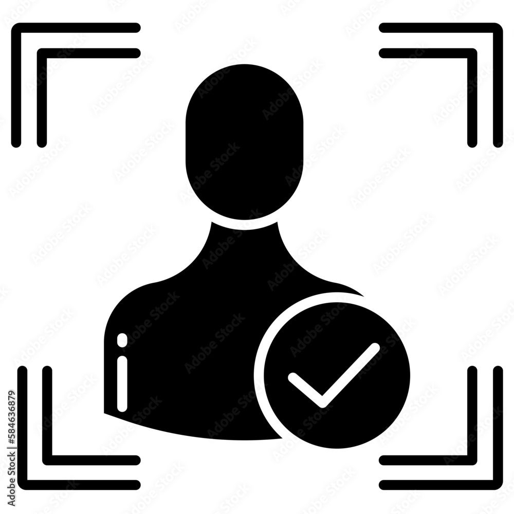 Solid ID approved icon Stock Vector | Adobe Stock