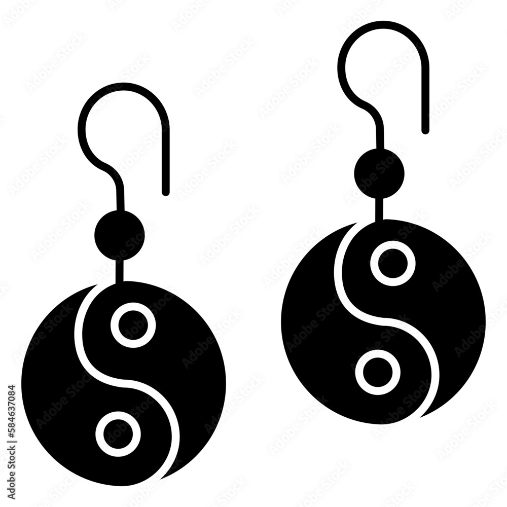 Solid earring icon Stock Vector | Adobe Stock
