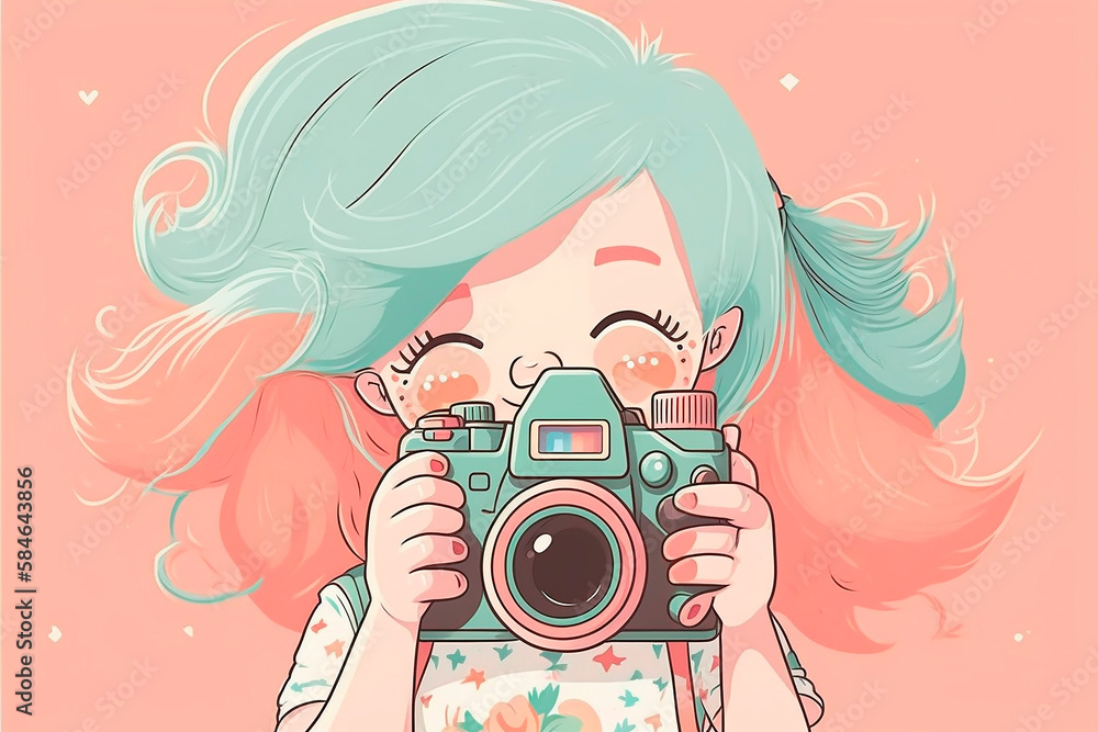 The concept of a professional photographer and equipment. A young ...