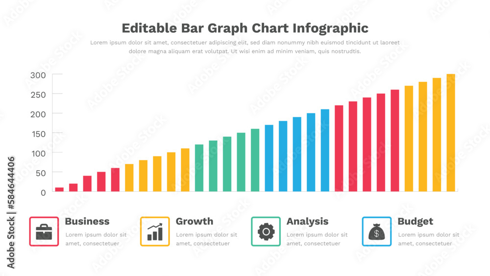 Bar chart Infographic presentation template Fully editable Stock Vector ...