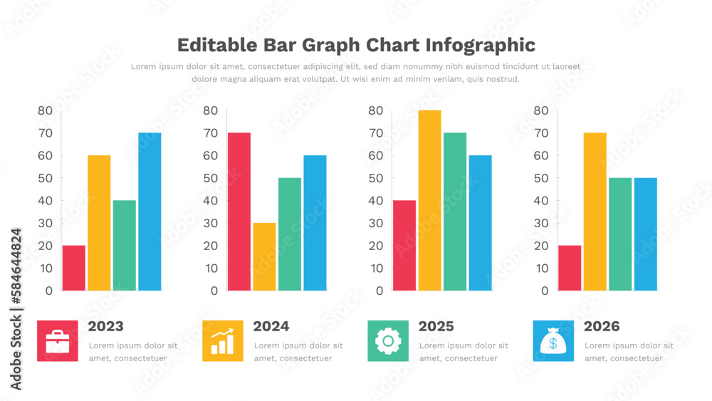 Bar chart Infographic presentation template Fully editable Stock Vector ...