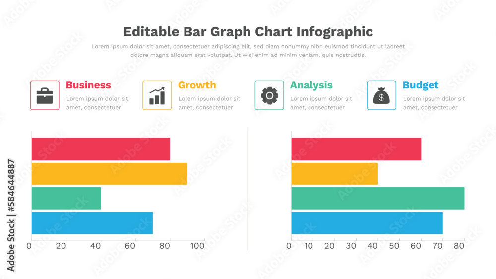 Bar chart Infographic presentation template Fully editable Stock Vector ...