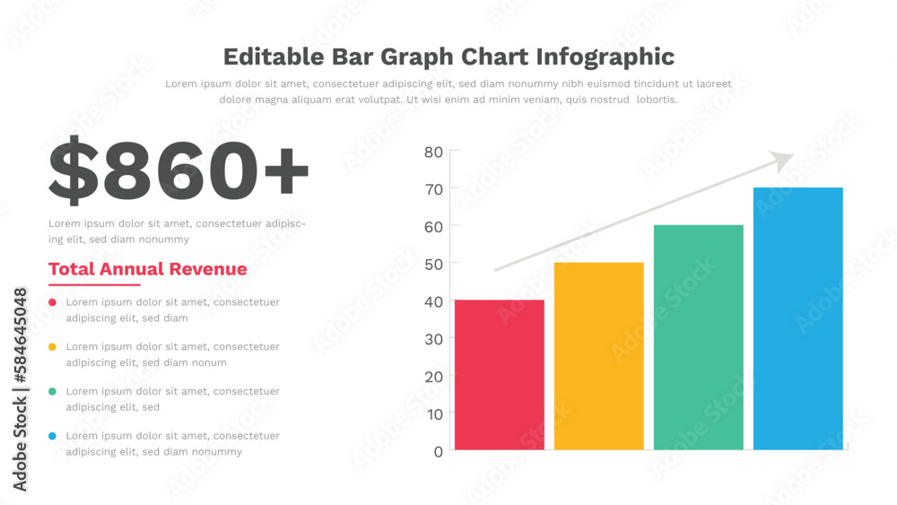 Bar chart Infographic presentation template Fully editable Stock Vector ...