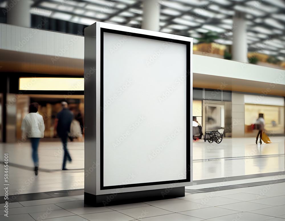 Blank billboard posters in the shopping mall,Empty advertising ...