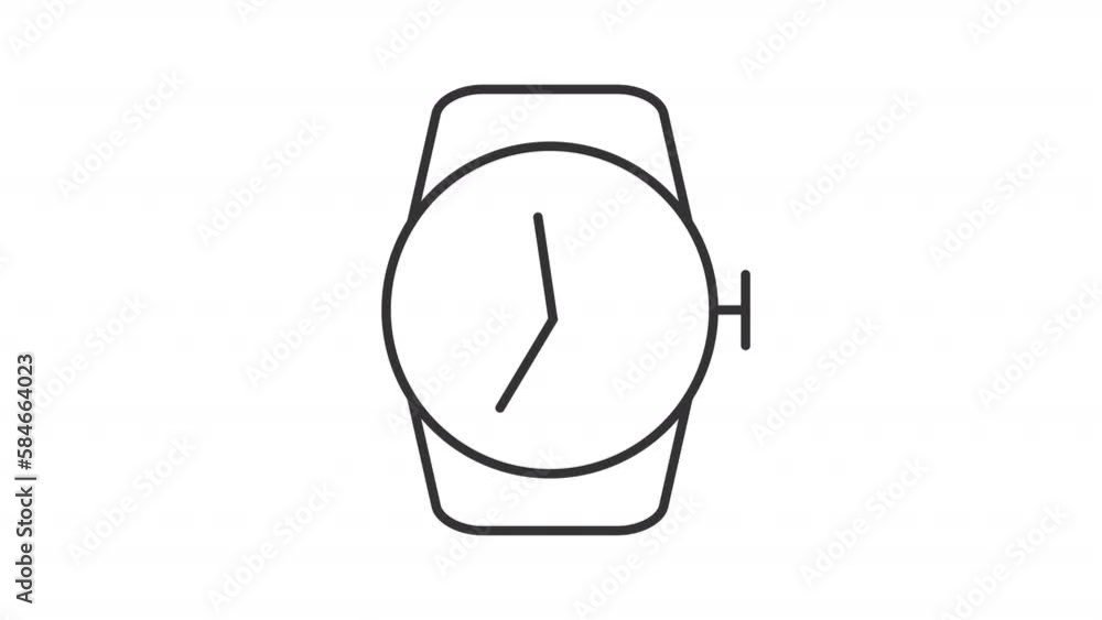 Animated wrist watch linear icon. Website wait-animation. Modern ...