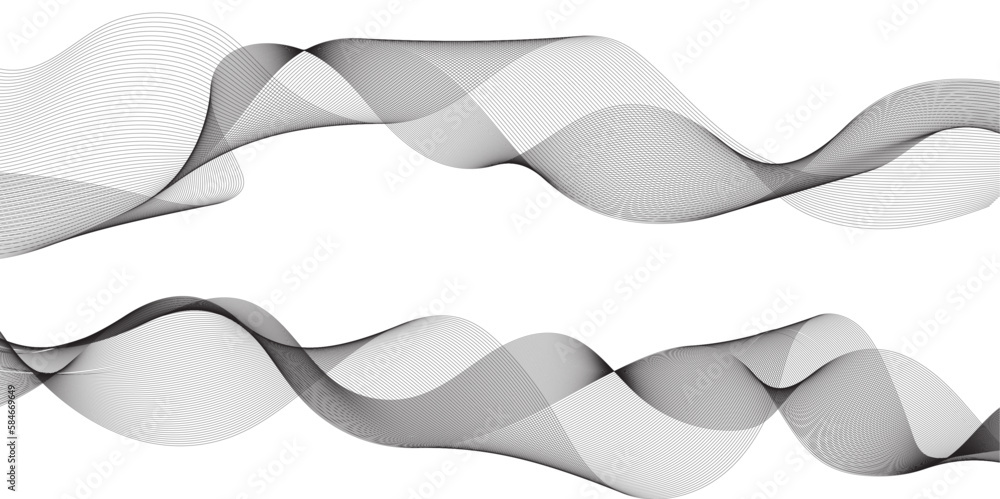 Abstract wavy grey stream element for design on transparent background ...