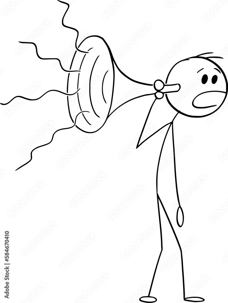 Person With Hearing Problem , Vector Cartoon Stick Figure Illustration ...