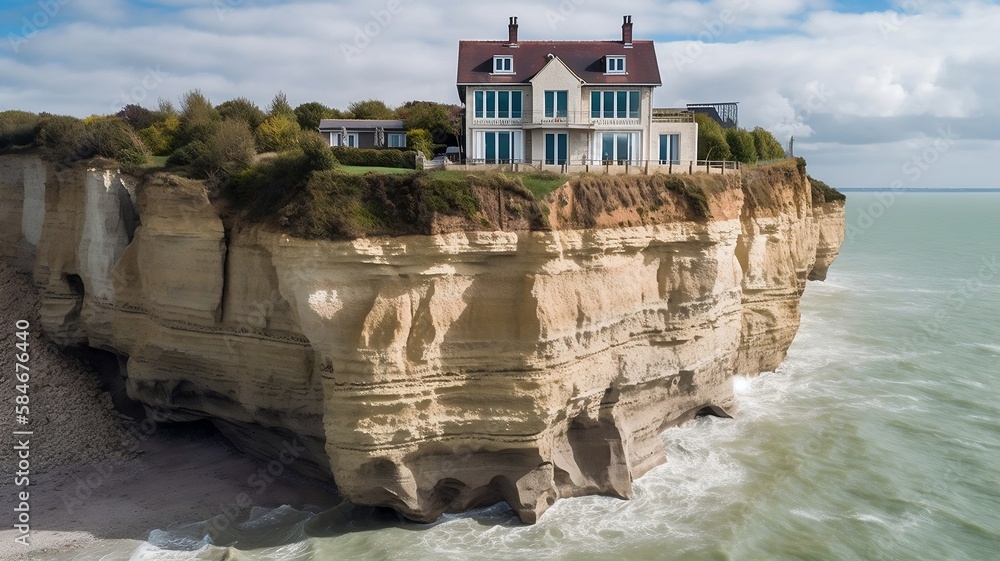 Une Maison Au Bord D Une Falaise Rongée Par L érosion La Maison Risque