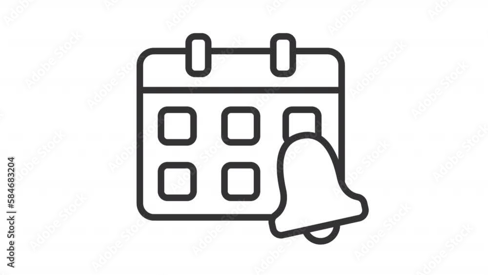 Animated schedule linear icons. Appointment notification. Cancel and ...