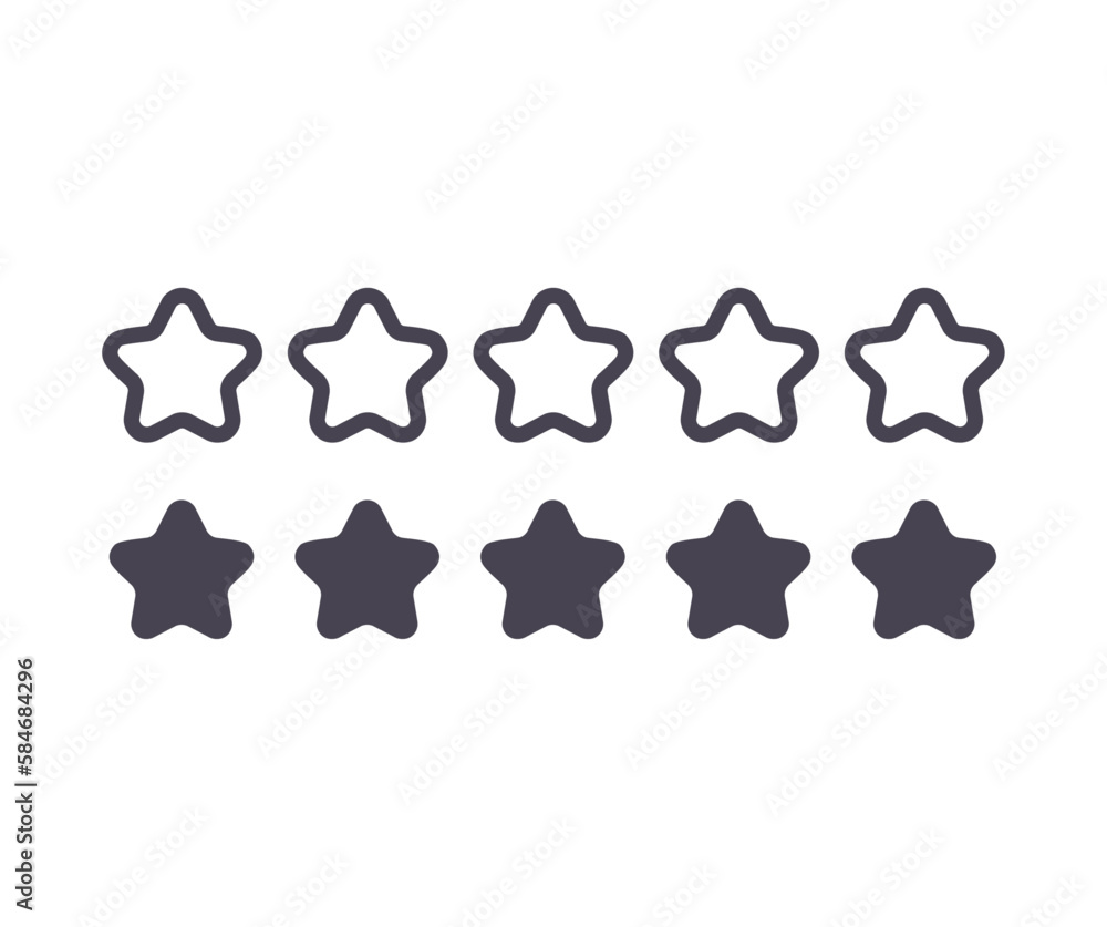 Star vector icons. Set of star symbols isolated on white background ...