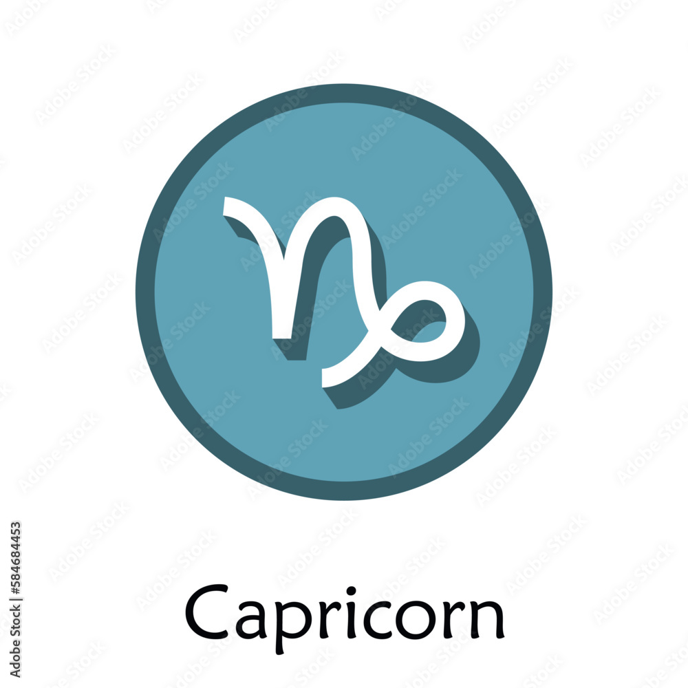Capricorn sign . Vector illustration. Capricorn zodiac sign symbole on ...