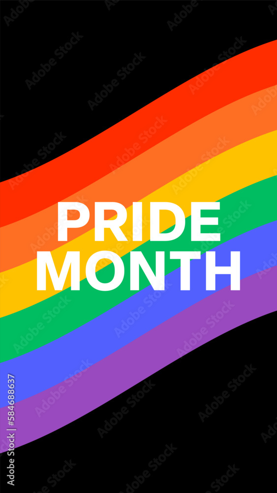 Pride Month Illustration for Social Media Stories Post. Pride Month ...