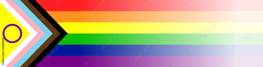 LGBTQ Pride Flag Banner Vector. Wide Banner Flag Background for LGBT ...