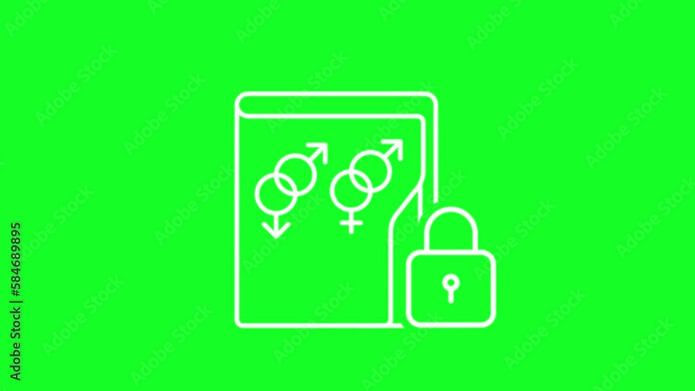 Animated gender data white line icon. Sexual orientation information ...
