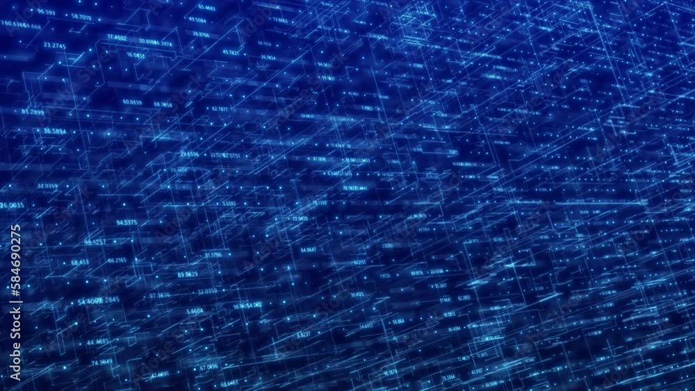 Video Stock Digital Matrix Code Background Loop: A Fly-Through Abstract 3D Rendering of a ...