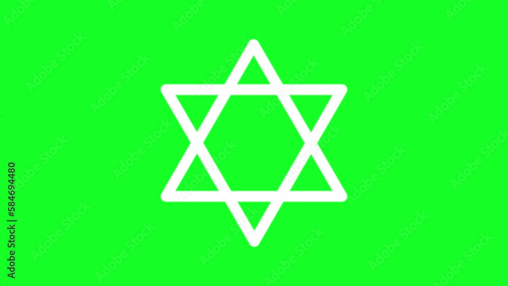 Animated judaism white line icon. Ethnic religion. Jewish people. Loop ...