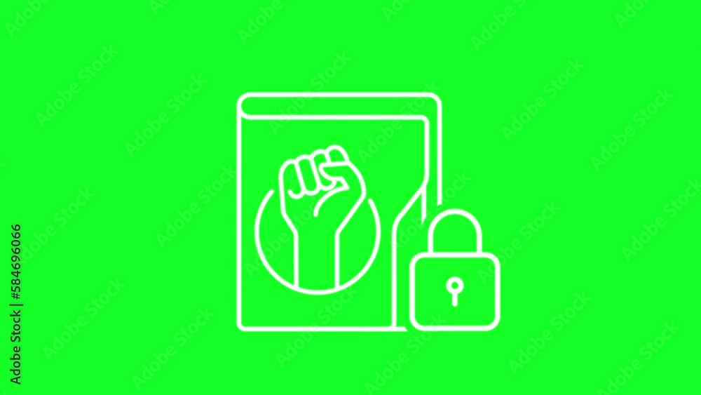 Video Stock Animated trade union white line icon. Workers union ...