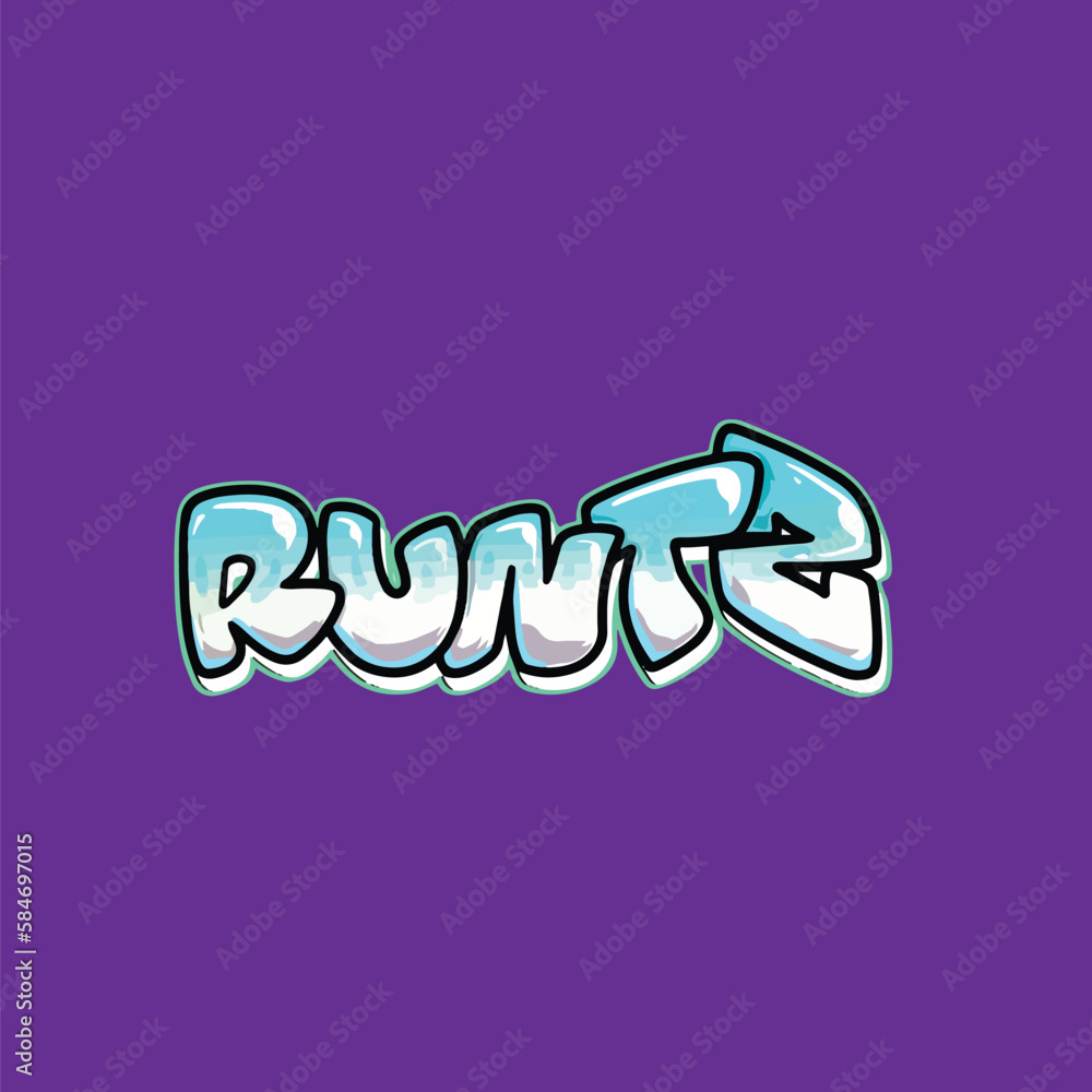 runts vector graffiti font word street art weed vector tagging Stock ...
