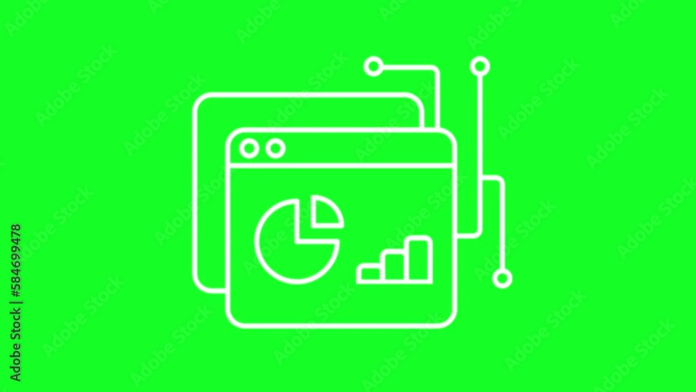 Animated collection white line icon. Data intelligence platform. Loop ...