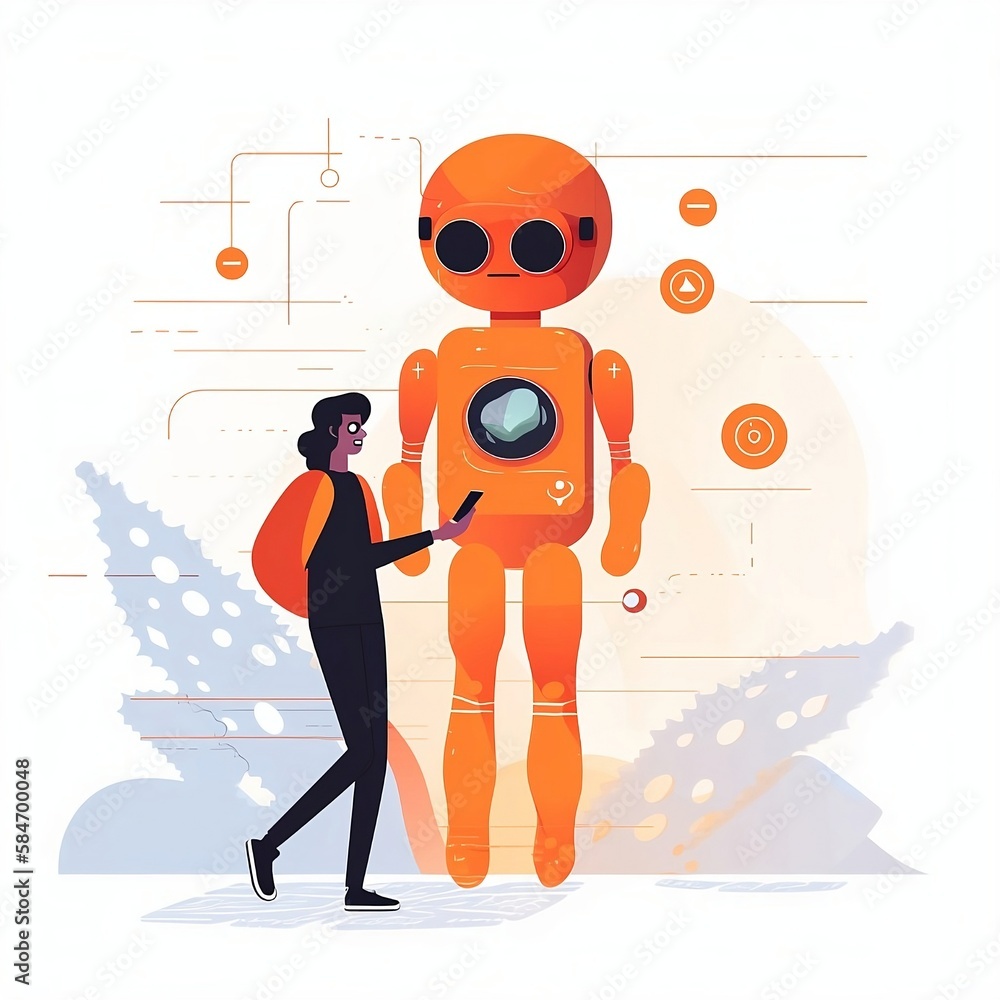 An illustration of a chatbot interaction, showing a chatbot responding ...