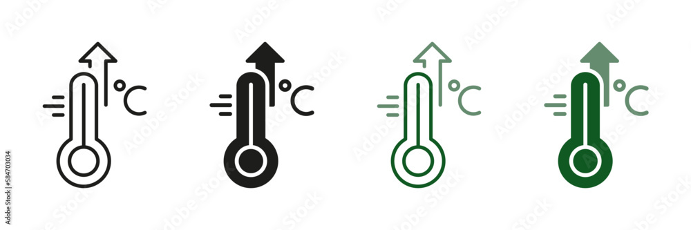 Increased Temperature of Human Body. High Temperature Scale Line and ...