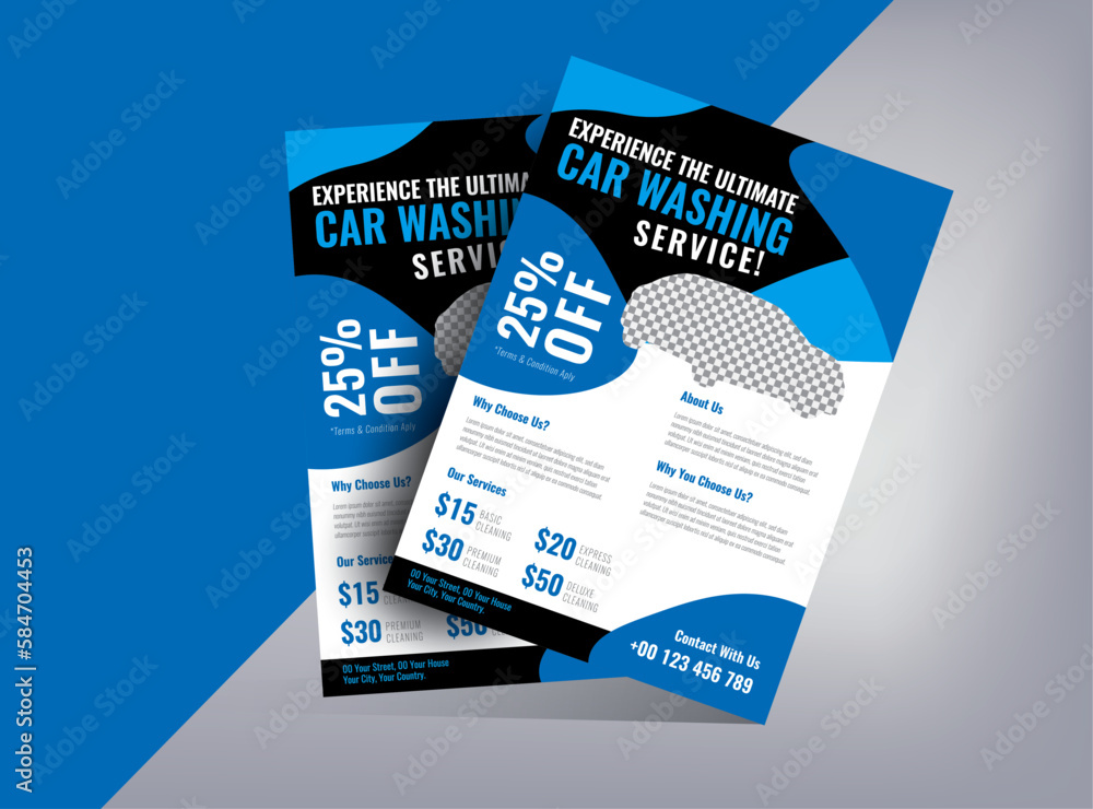 Car Wash Flyer Design Template, Car Cleaning Service flyer, Washing ...
