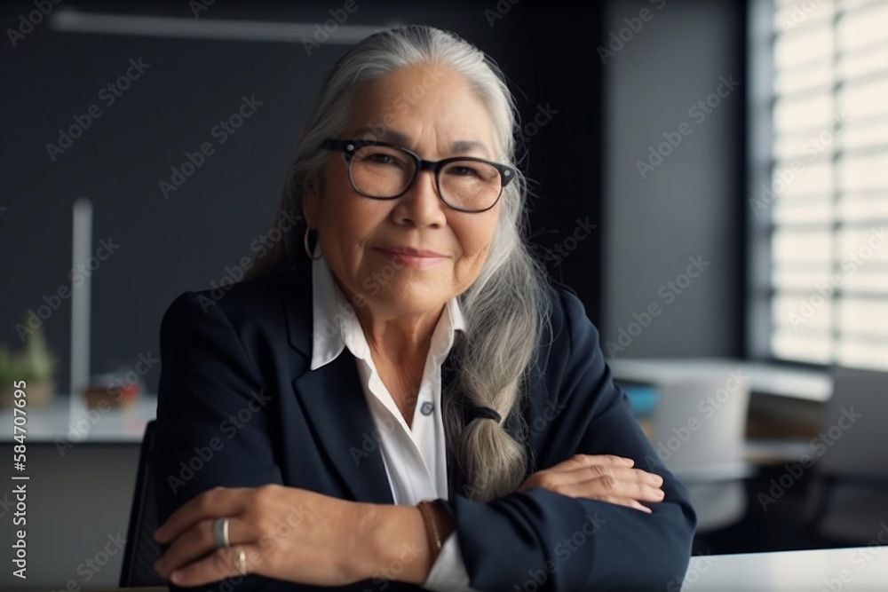 Native American female CEO or Chief Executive Officer woman running a ...