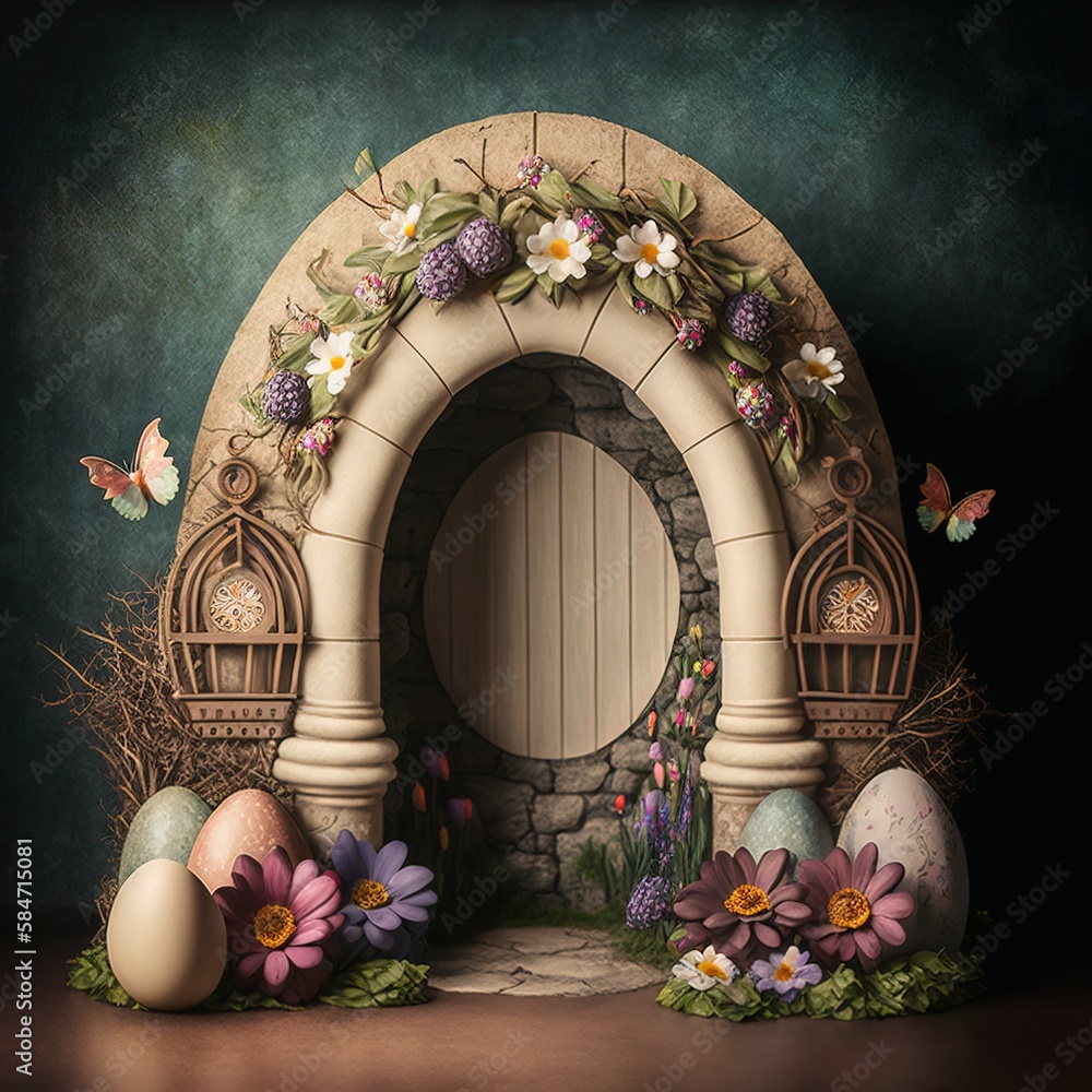 easter scene for a photography studio. background for easter ...