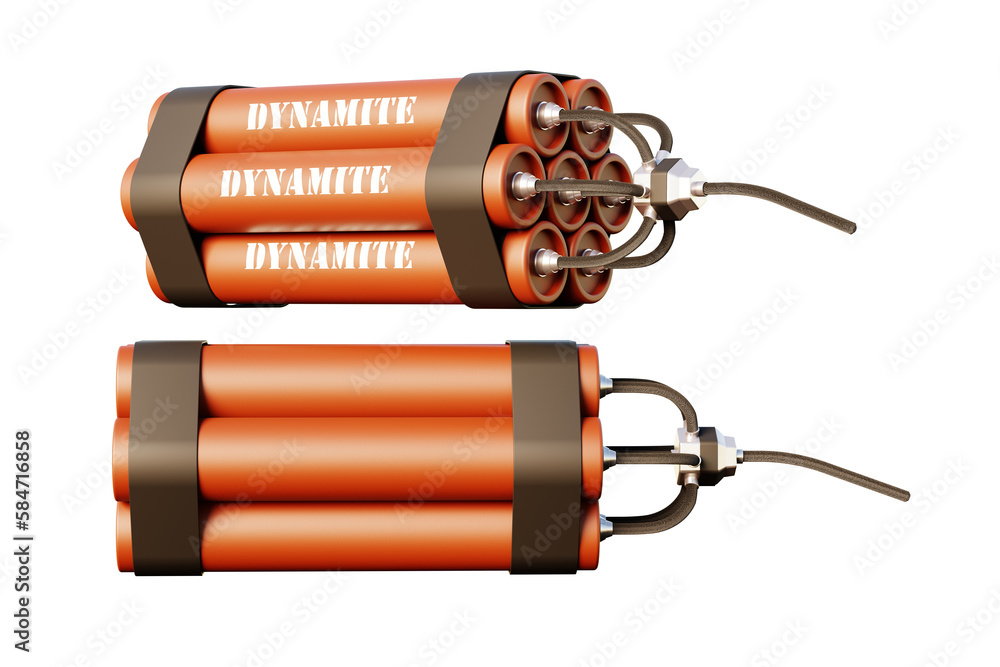 Dynamite cartridges on transparent background. 3D Render Stock ...