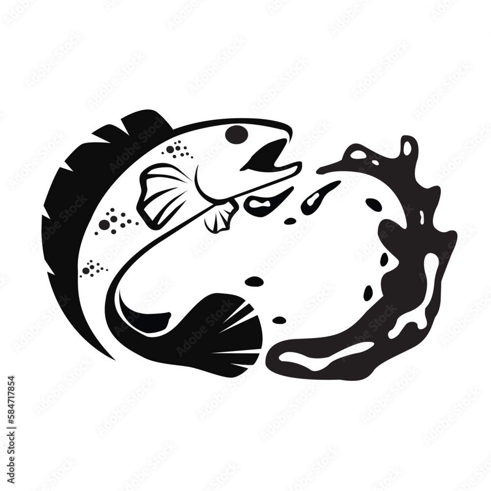 channa snakehead fish logo template design illustration. predator fish ...