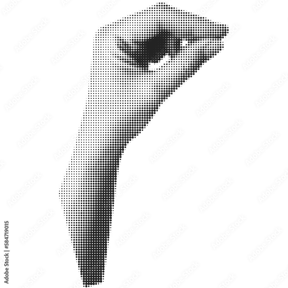 Halftone hand. Trendy png pieces. Gesture signs. Modern forms for card ...