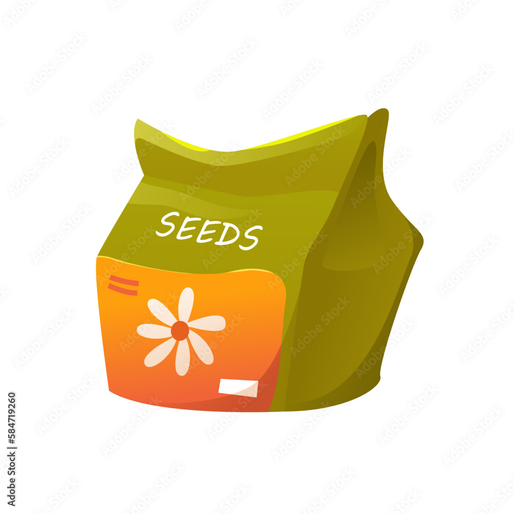 Pack of flower seeds isolated on white background. Vector Illustration ...