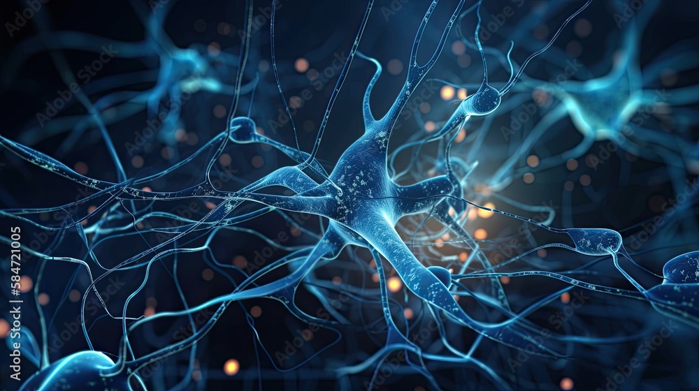 Neurons, Active nerve cells, Conceptual illustration of neuronal cells ...