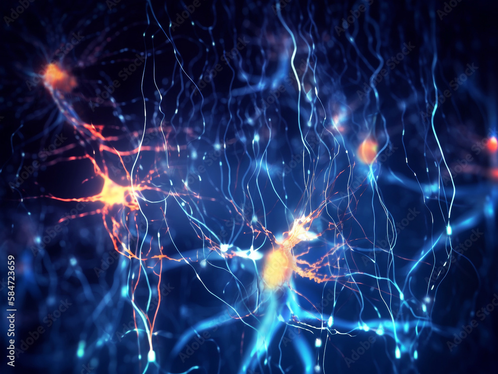 Poster Pyramidal neurons firing in the cerebral cortex. – Wall Art ...