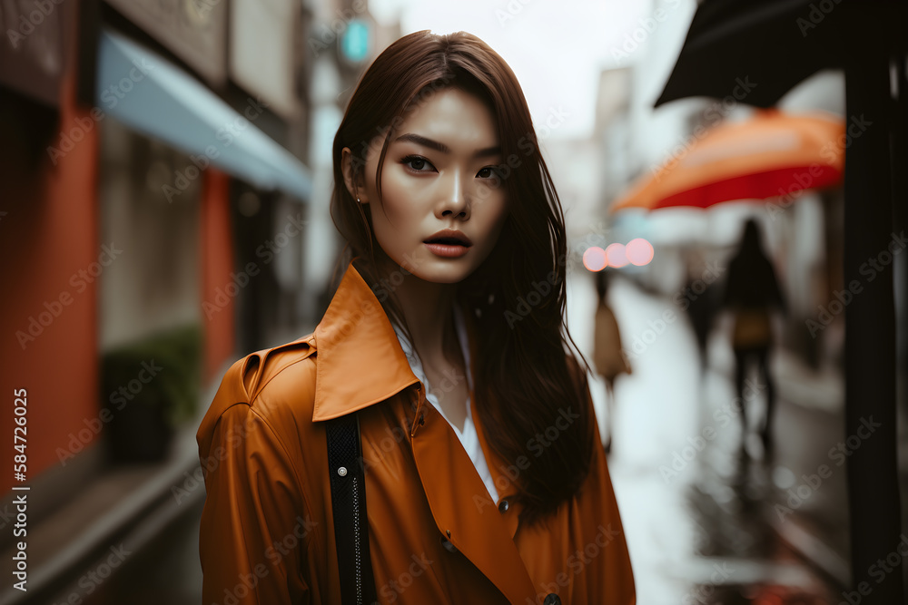 Illustration of a portrait of a Korean girl created as a generative ...