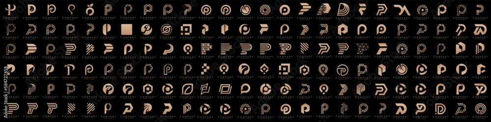 mega collection letters P logo design. modern creative monogram icon ...