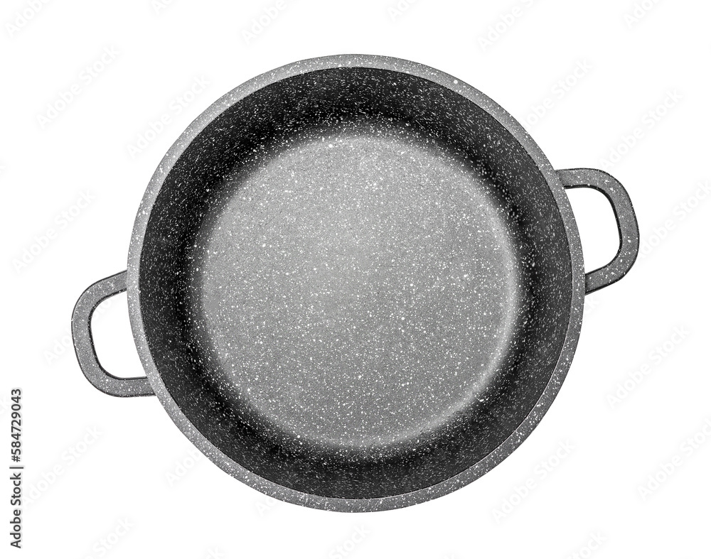 Сast aluminum cooking pot isolated. Pan, top view object Stock Photo ...