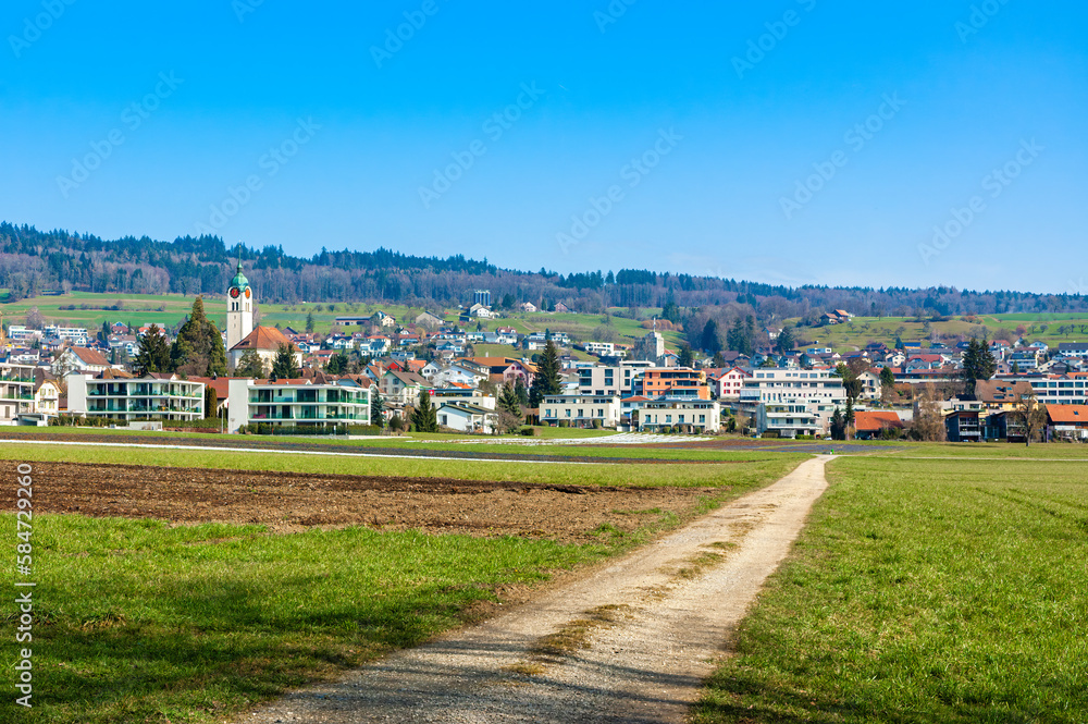 Seengen, Switzerland - February 23, 2023: Seengen is a municipality in ...
