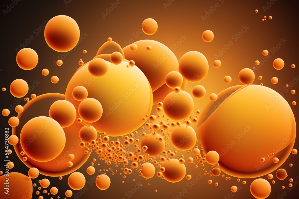 orange bubbles background. Color bubbles. Bubble background. Generative ai Stock Illustration ...