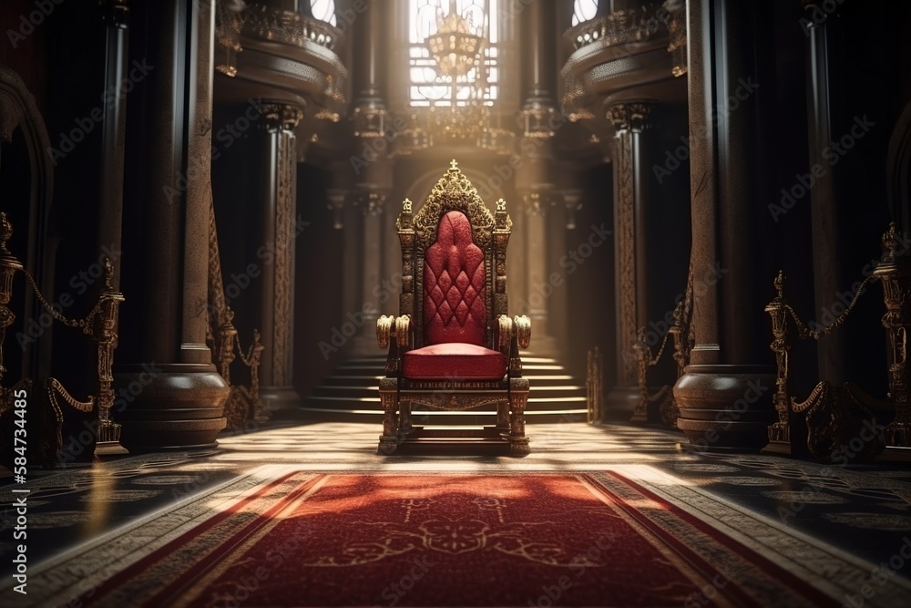 King Throne illustration image, generative ai Stock Illustration ...