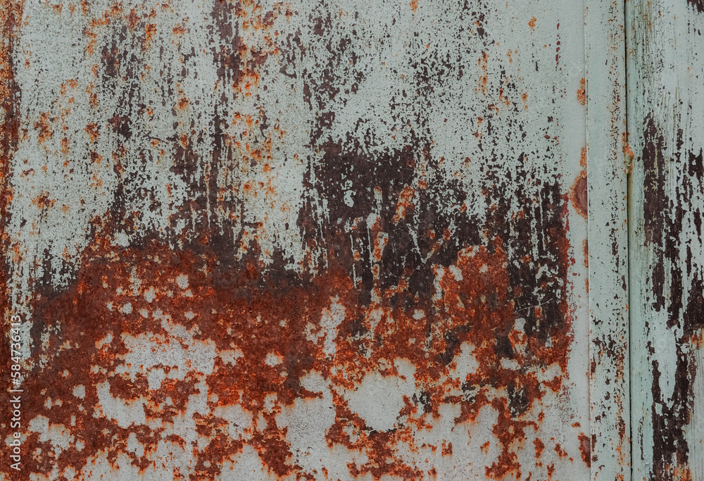 Rusty metal painted background. Rust spots and streaks on stained metal ...
