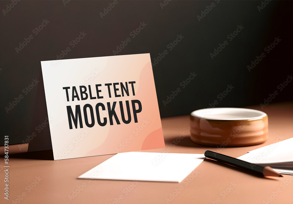 Table Tent Mockup. AI Generative Stock Template | Adobe Stock