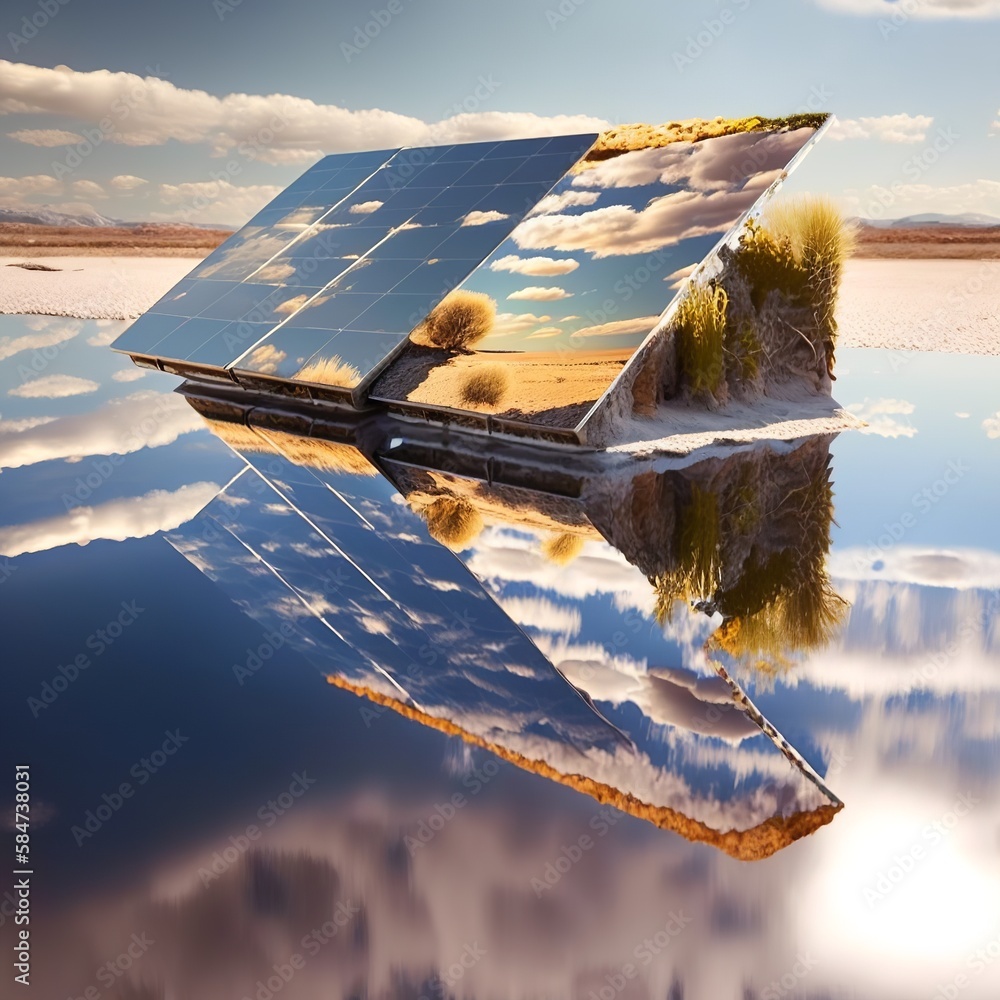 Photovoltaic cells, reflecting new ecological future solar panels cells ...