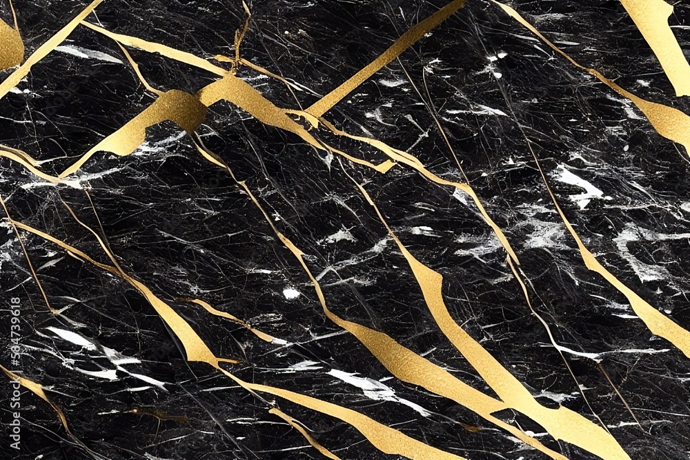 Marble white with black background, luxurious background with golden ...