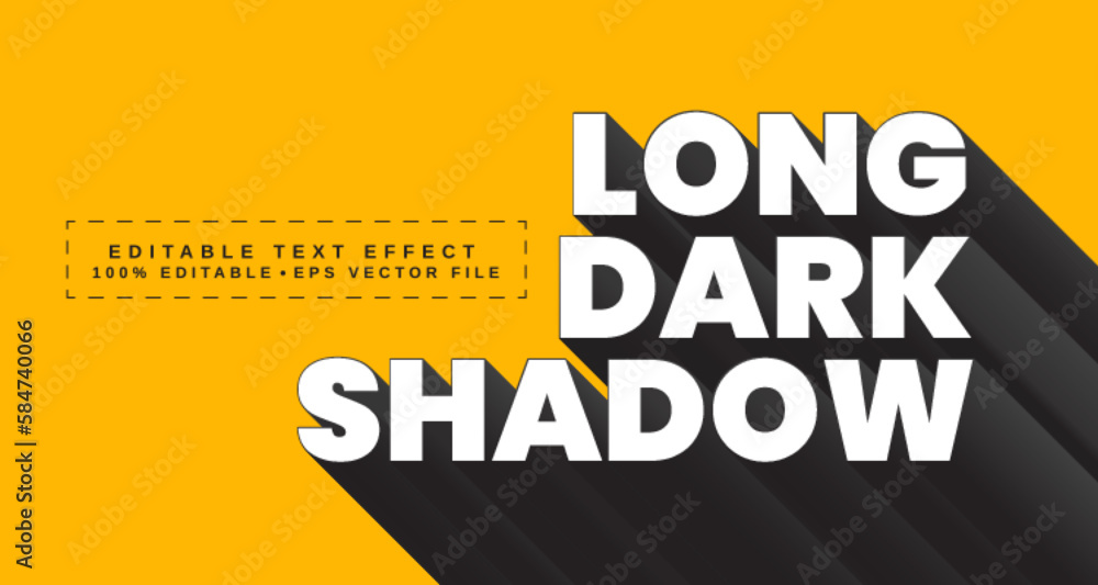 Editable text style effect - Long Dark Shadow text style theme. Stock ...
