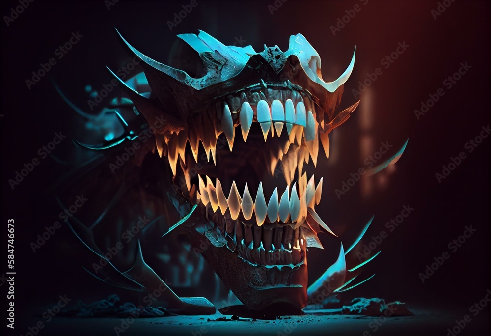 dentist nightmare or fictive horror nightmare of a fictional jaw with ...