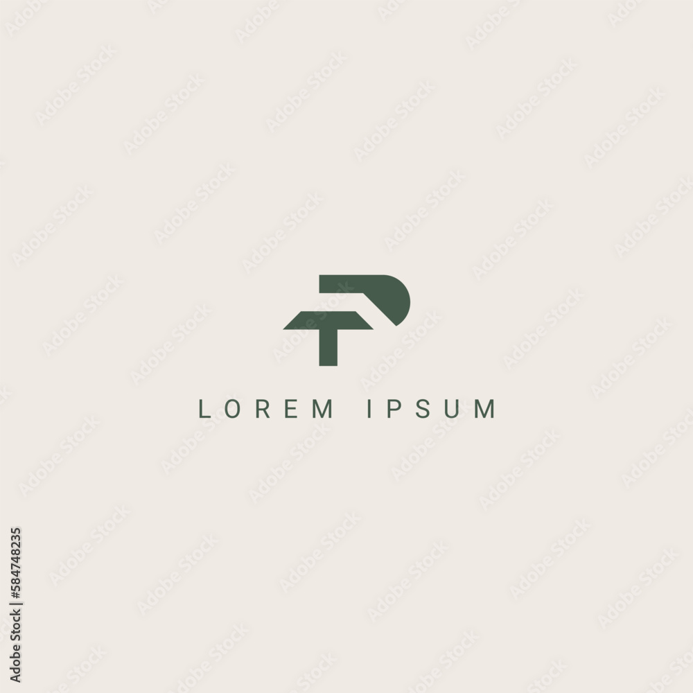 Abstract Letter TP PT Logo Design with Creative Modern template. Stock ...