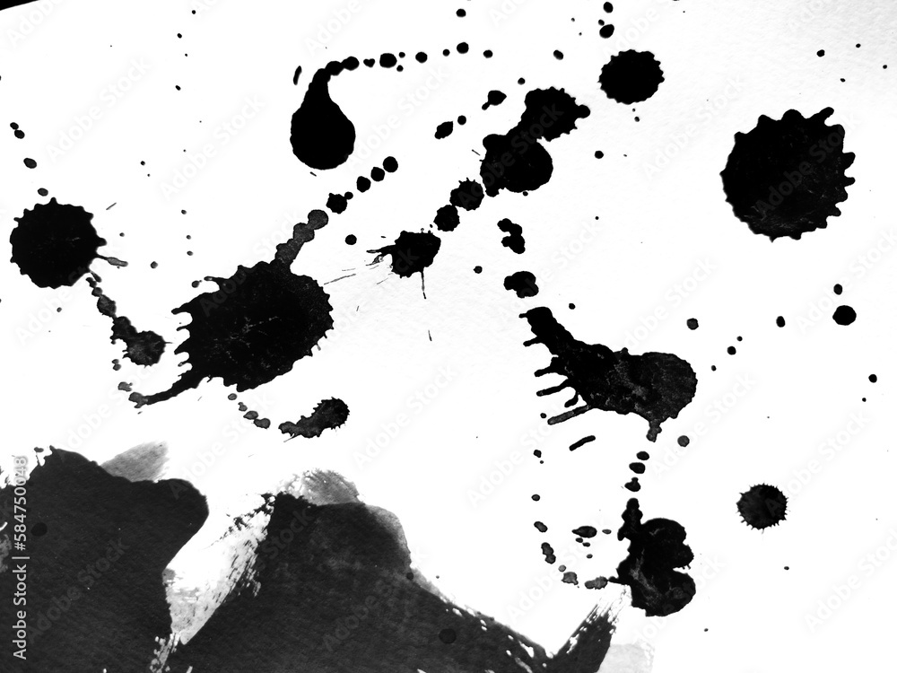 Abstract background ink grunge texture splash black watercolor drip art ...