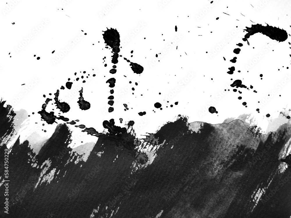Abstract background ink grunge texture splash black watercolor drip art ...