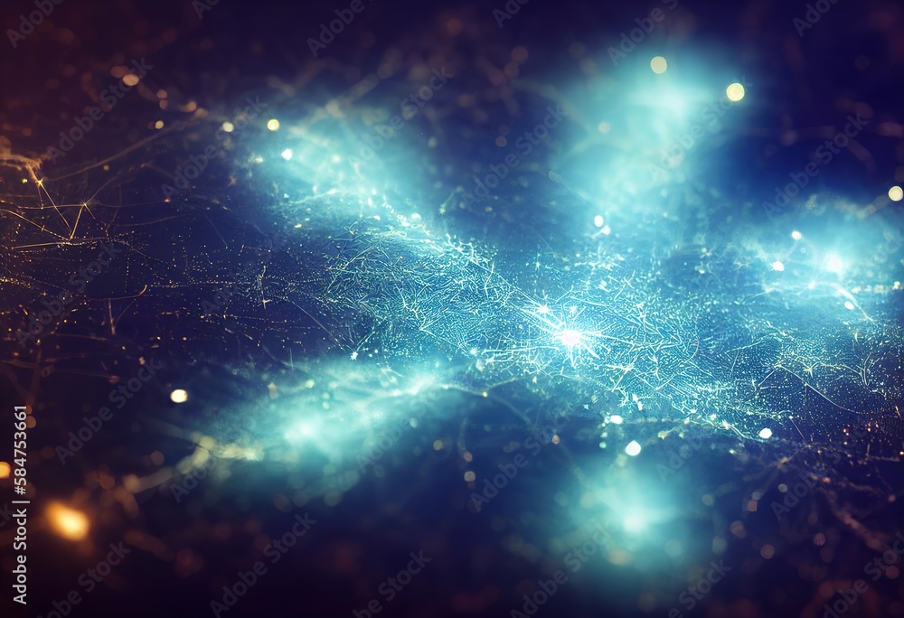 Futuristic data flow, data transfer technology. Cyberpunk, big data and ...